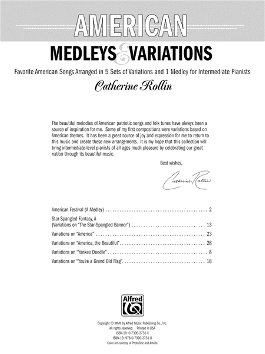 American Medleys & Variations: Favorite American Songs Arranged in 5 ...